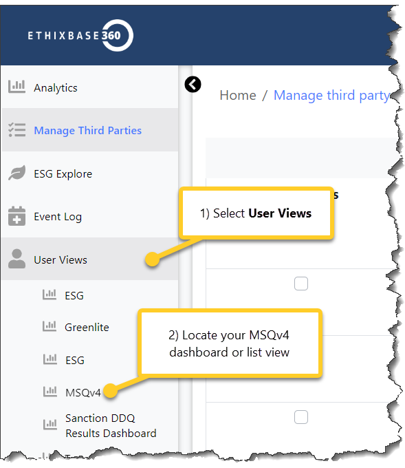 MSQv4 - Accessing your Dashboards – Ethixbase360