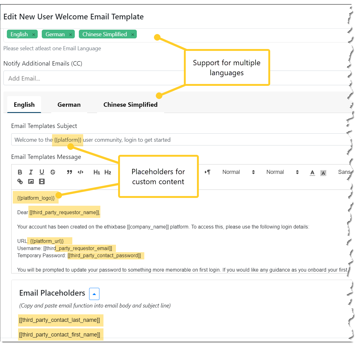 System Email Templates – Ethixbase360