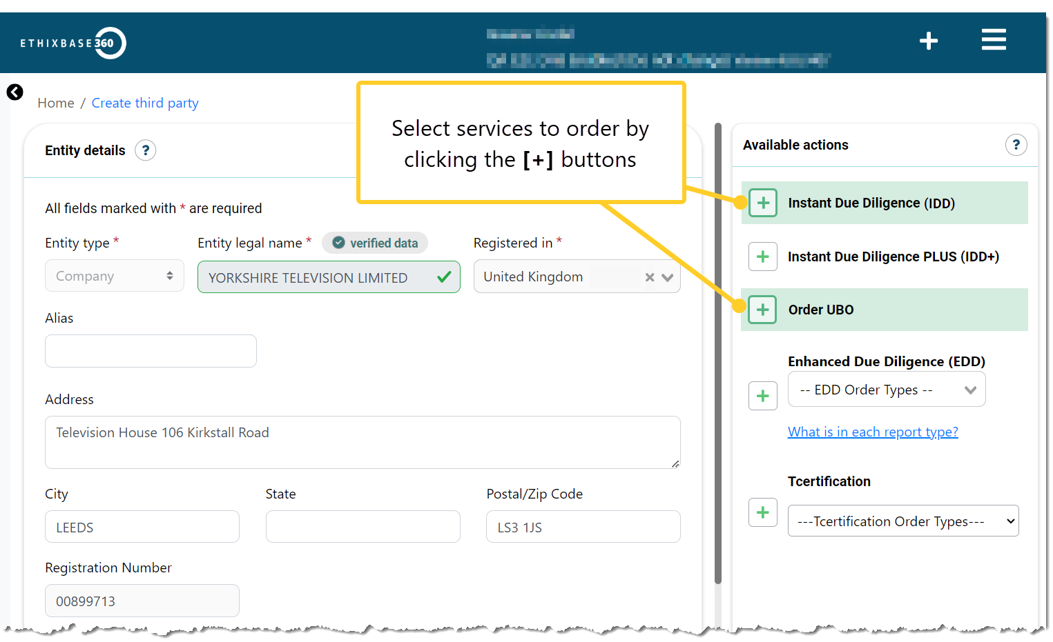 Onboarding a Third Party into EB360 – Ethixbase360