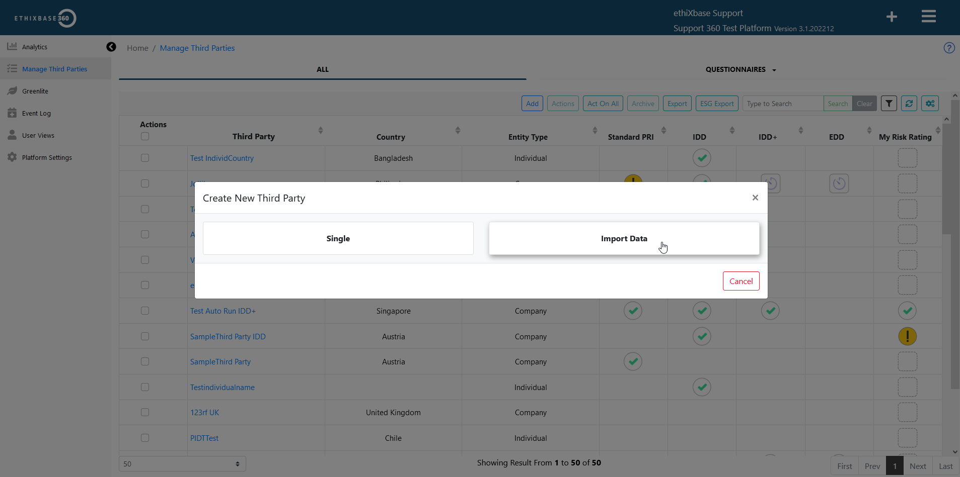 Onboarding Multiple Third Parties into EB360 (Bulk Upload) – Ethixbase360