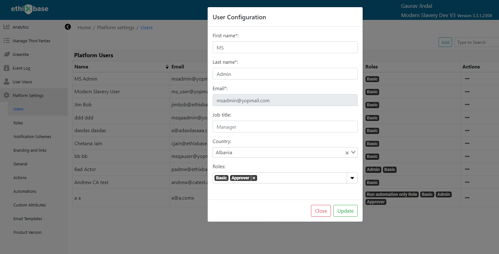 Managing Users and Accounts – Ethixbase360